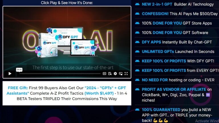 DFY GPT Review: Create Chatbots & Apps, Earn $100-$500 Daily!